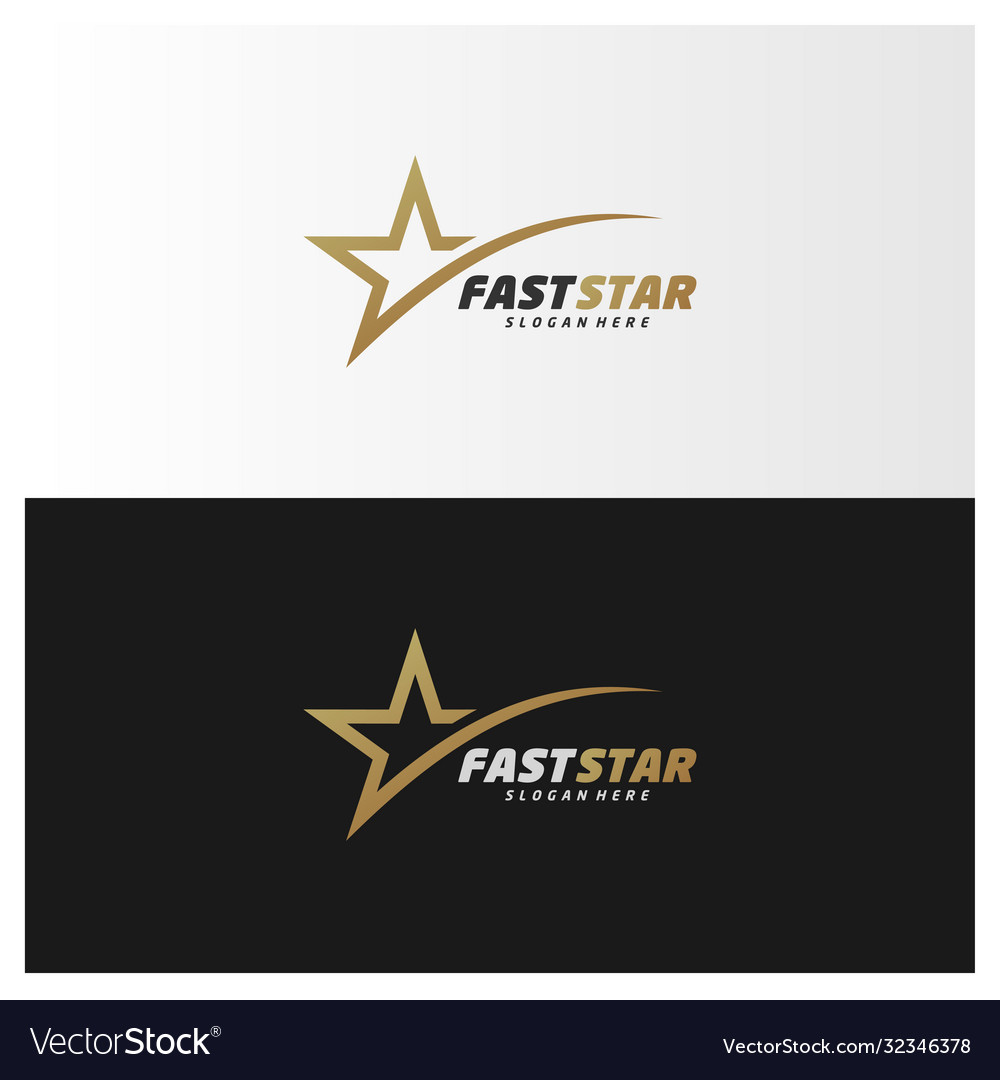 Gold star logo design template elegant star logo Vector Image