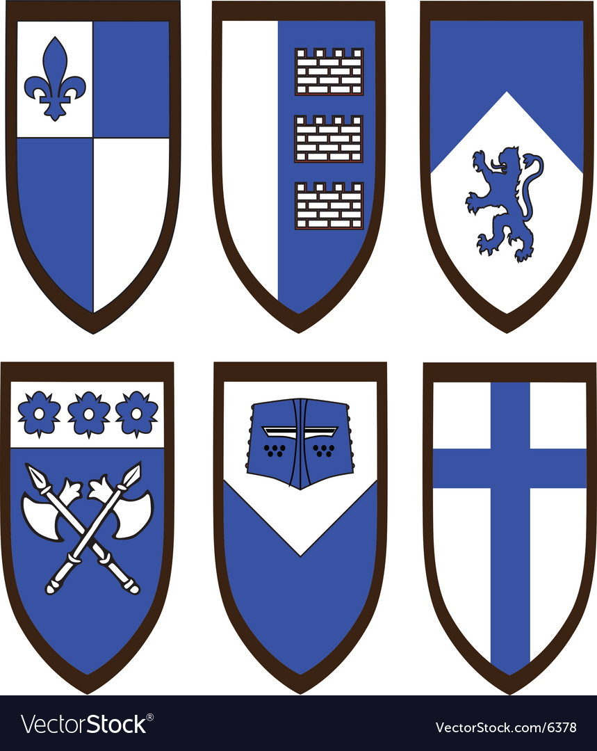 Heraldic shield set Royalty Free Vector Image - VectorStock