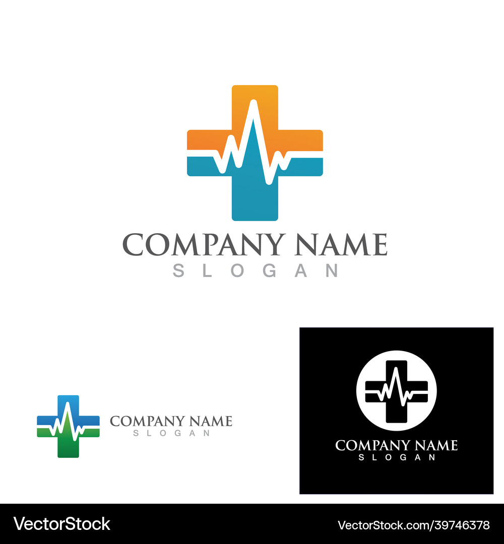Hospital logo symbol template Royalty Free Vector Image