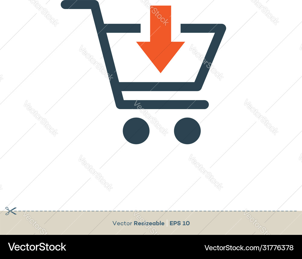 Line art trolley icon logo template design eps 10 Vector Image