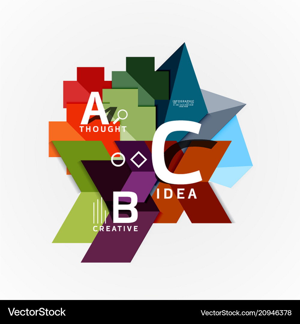 Paper infographic banner template with a b c Vector Image