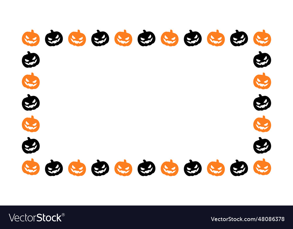 Rectangle jack o lantern pumpkin halloween frame Vector Image