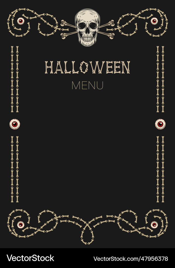 Vintage victorian frame made of bones Royalty Free Vector