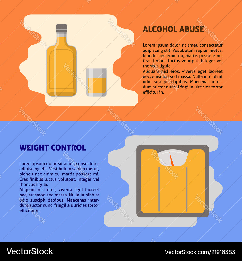 Alcohol and weight control banner templates Vector Image