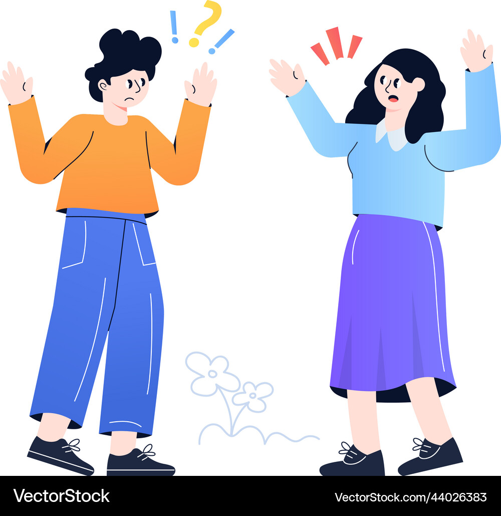 An of conflict flat Royalty Free Vector Image - VectorStock