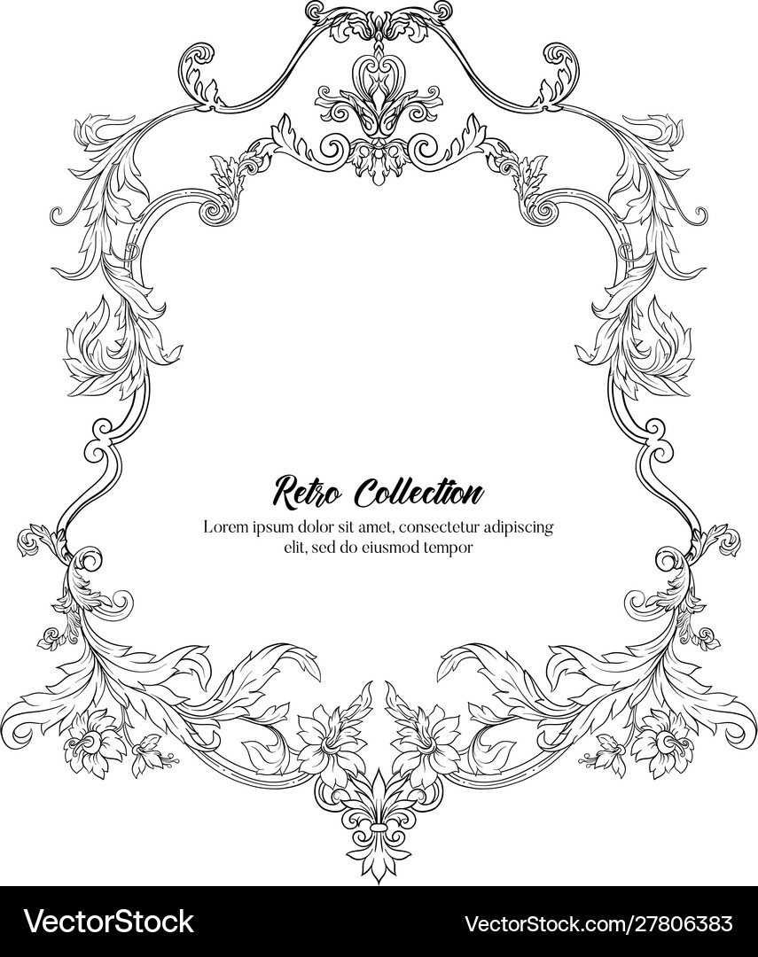 Baroque Floral Ornament Royalty Free Vector Image