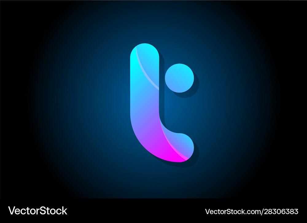Blue gradient logo t alphabet letter design icon Vector Image