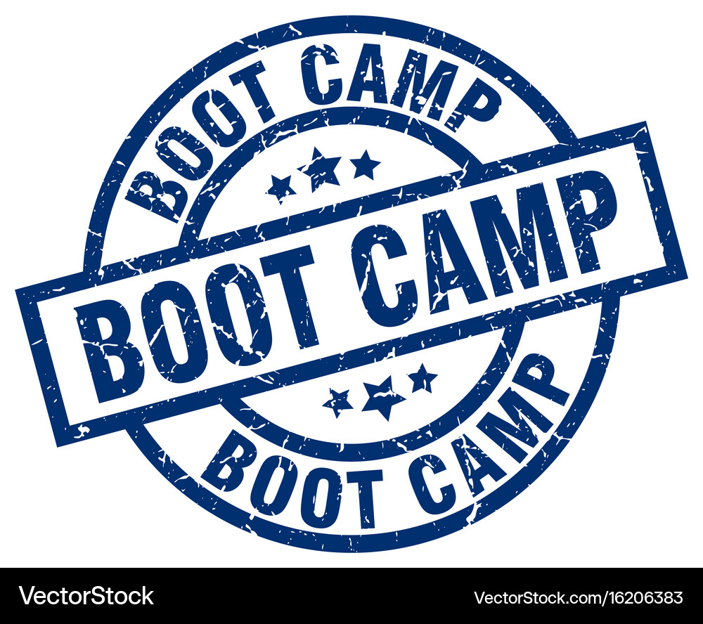 Boot camp blue round grunge stamp Royalty Free Vector Image