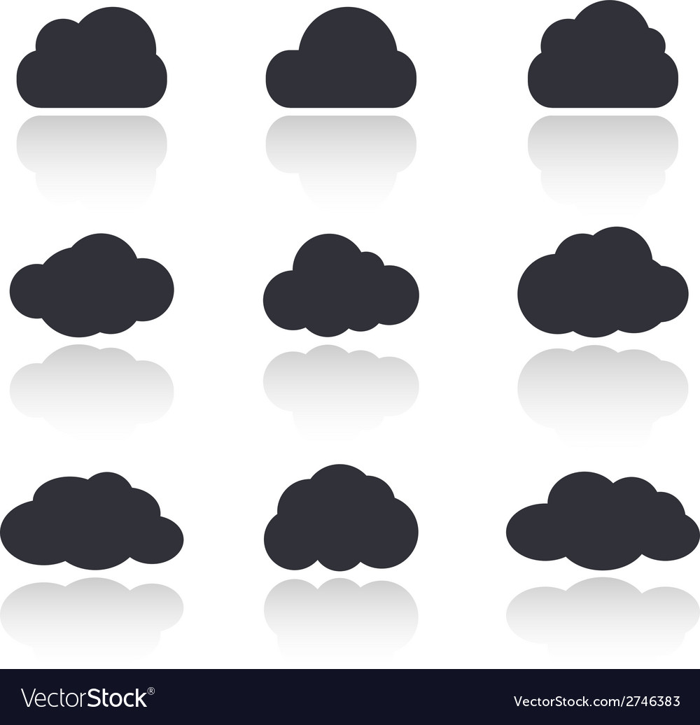 Cloud set Royalty Free Vector Image - VectorStock