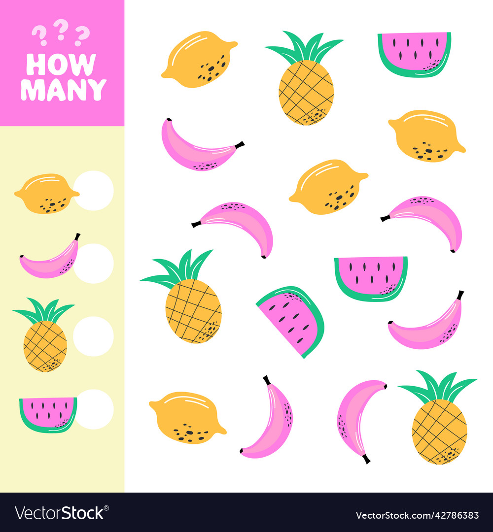 Counting game for preschool children banana Vector Image