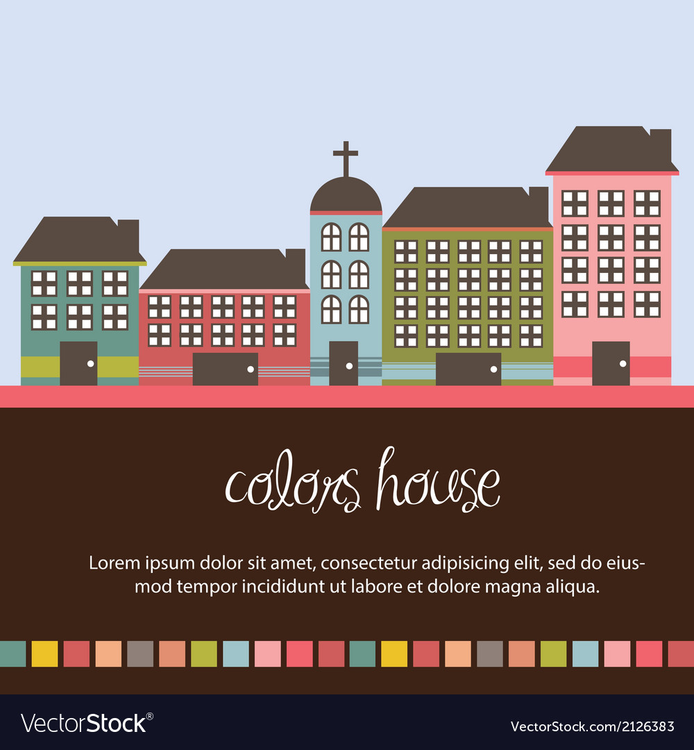 Cute buildings with space for copy background Vector Image