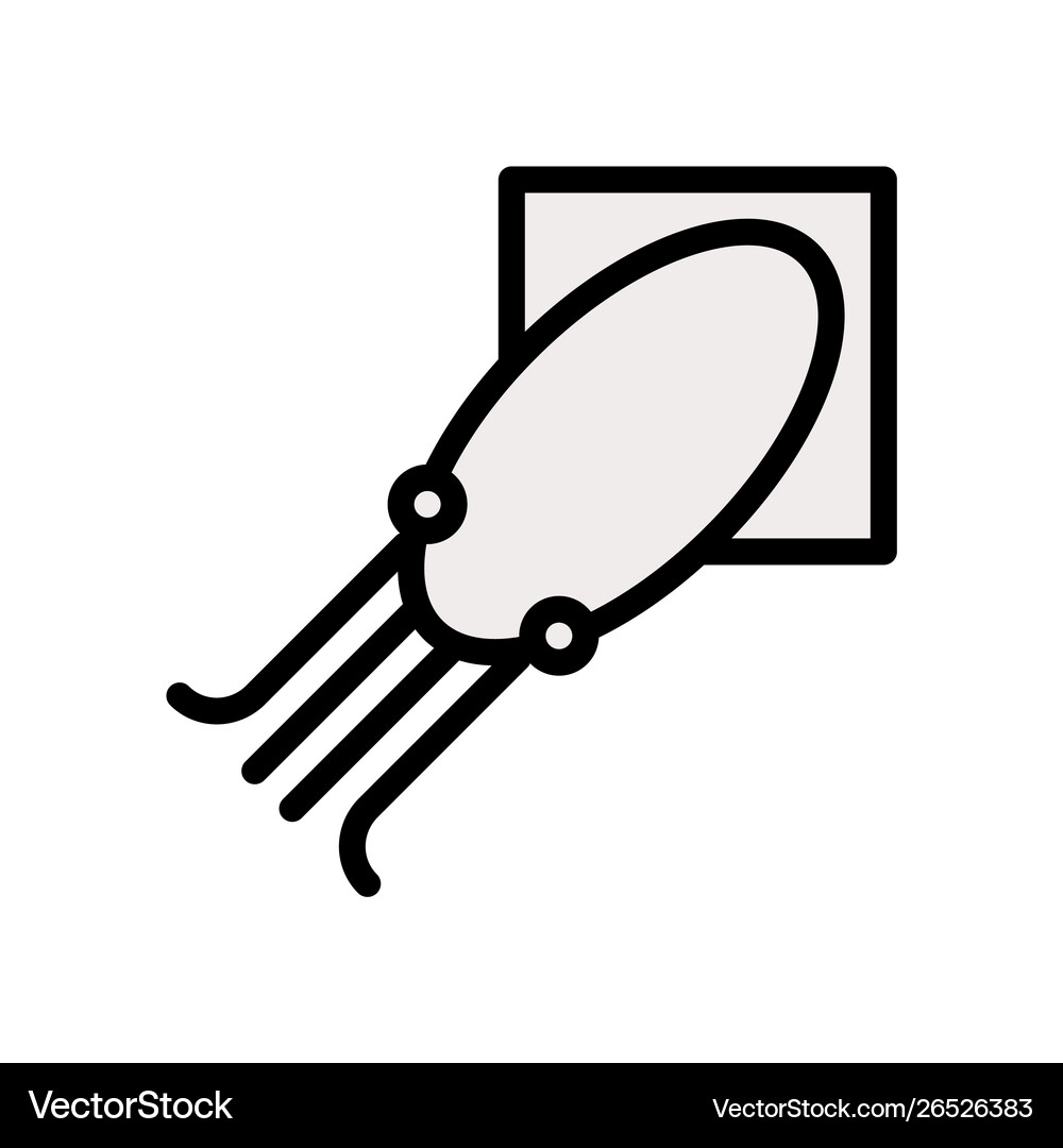 Cuttlefish sea food editable stroke icon Vector Image