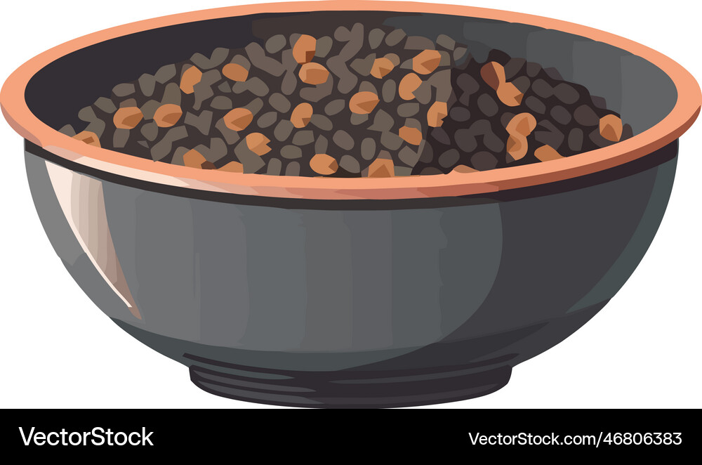 Fresh beans coffee in a bowl Royalty Free Vector Image