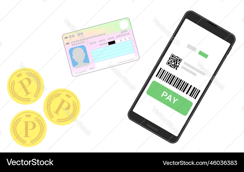 Image of cashless smartphone payment application Vector Image