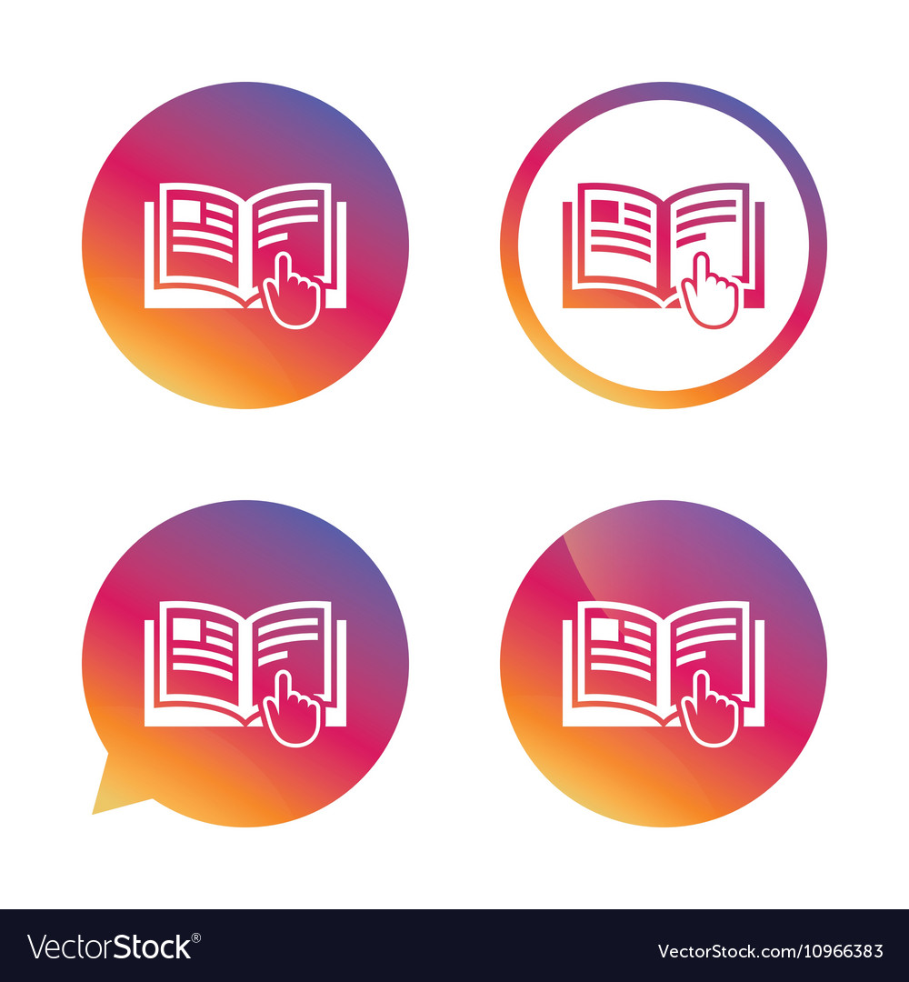 Instruction sign icon manual book symbol Vector Image