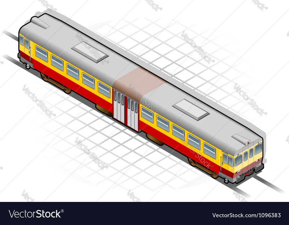 Isometric electric train Royalty Free Vector Image