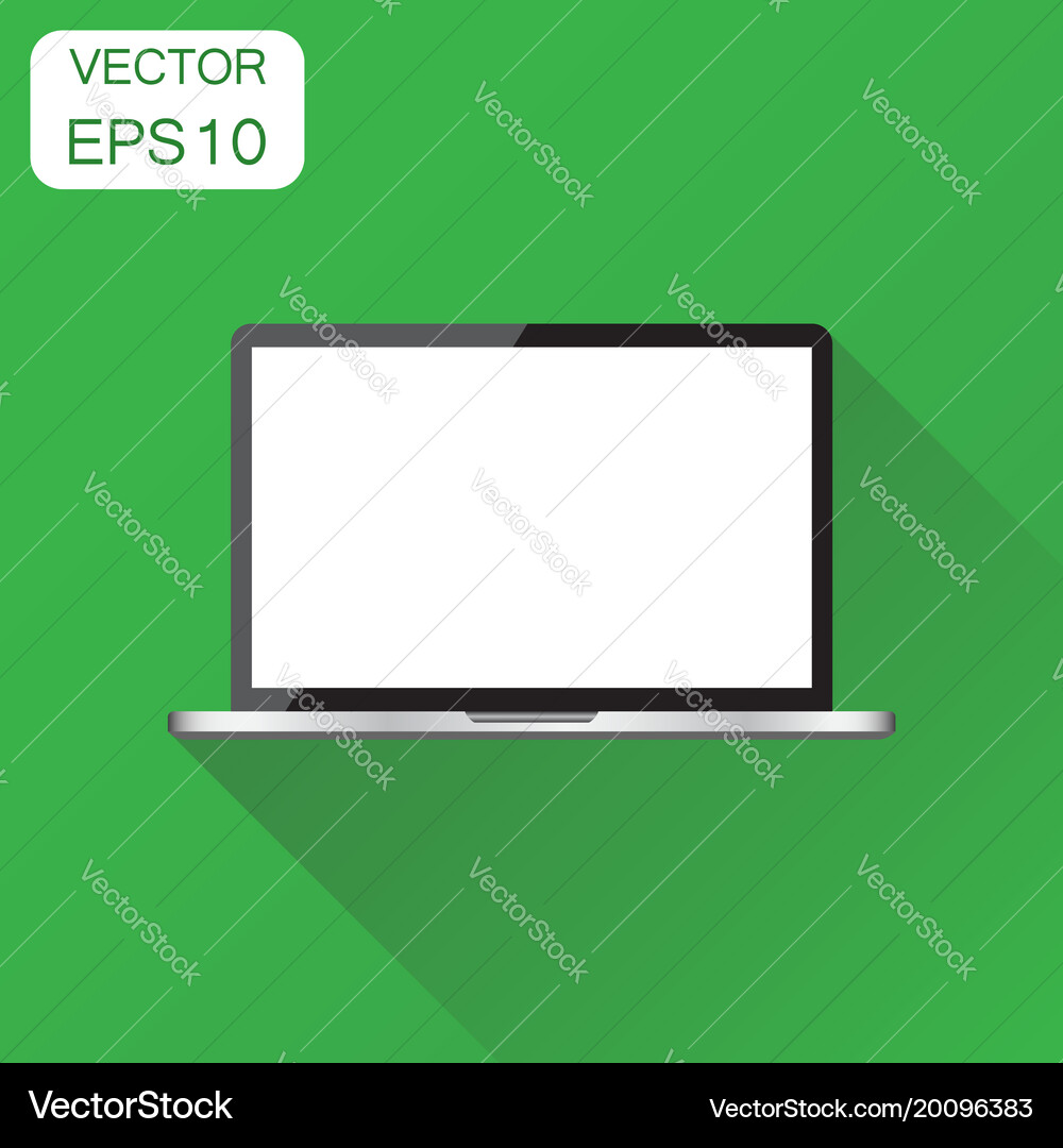 Laptop with white screen icon business concept Vector Image