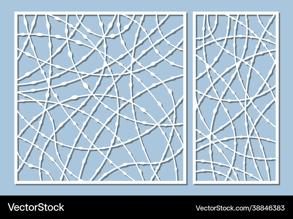 Set decorative card for cutting drop line Vector Image