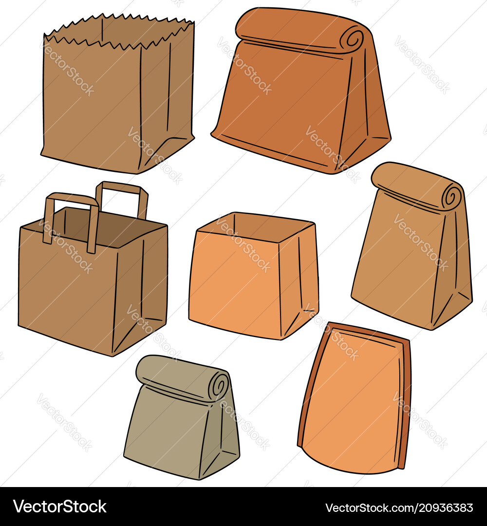Set of paper bag Royalty Free Vector Image - VectorStock