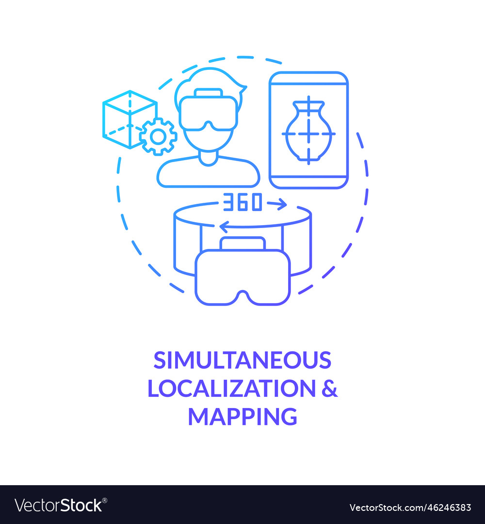 Simultaneous Localization And Mapping Blue Vector Image