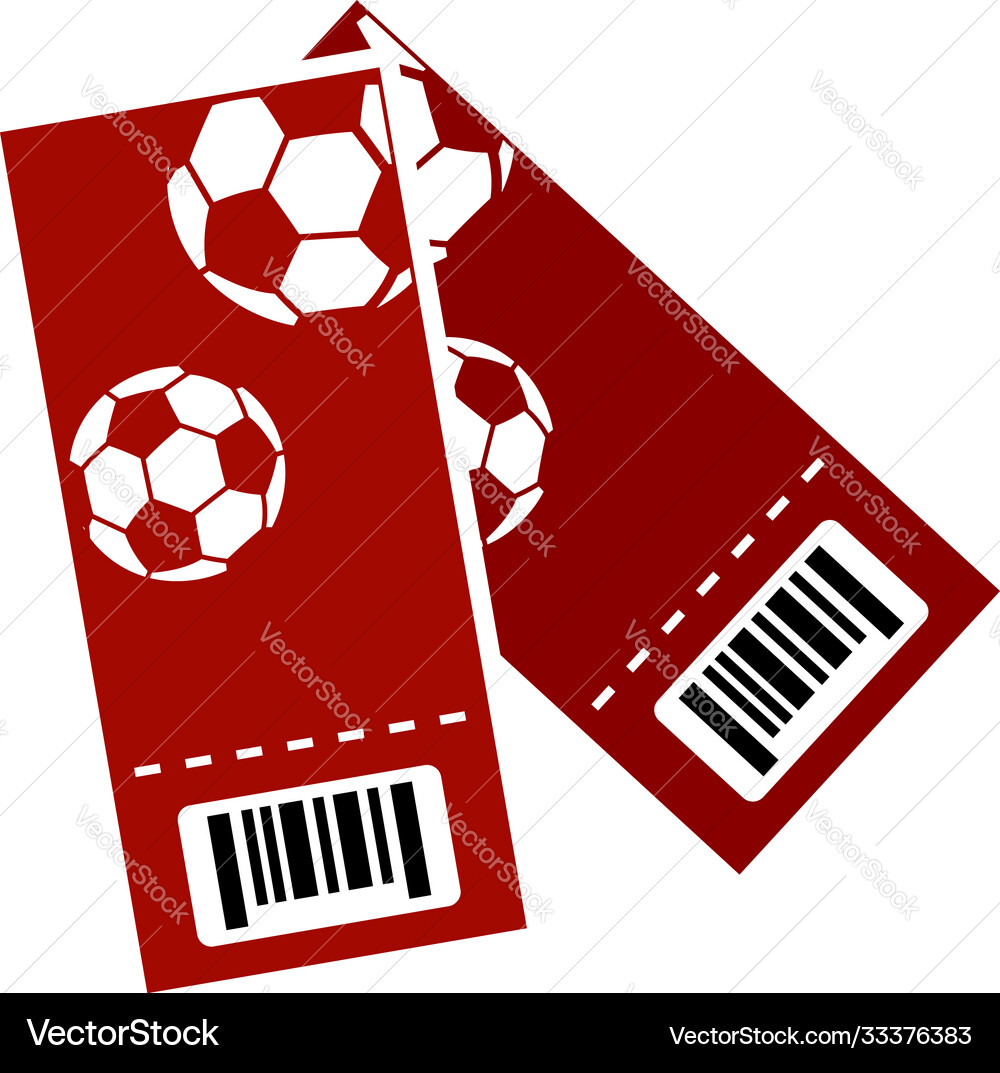 Two football tickets icon Royalty Free Vector Image