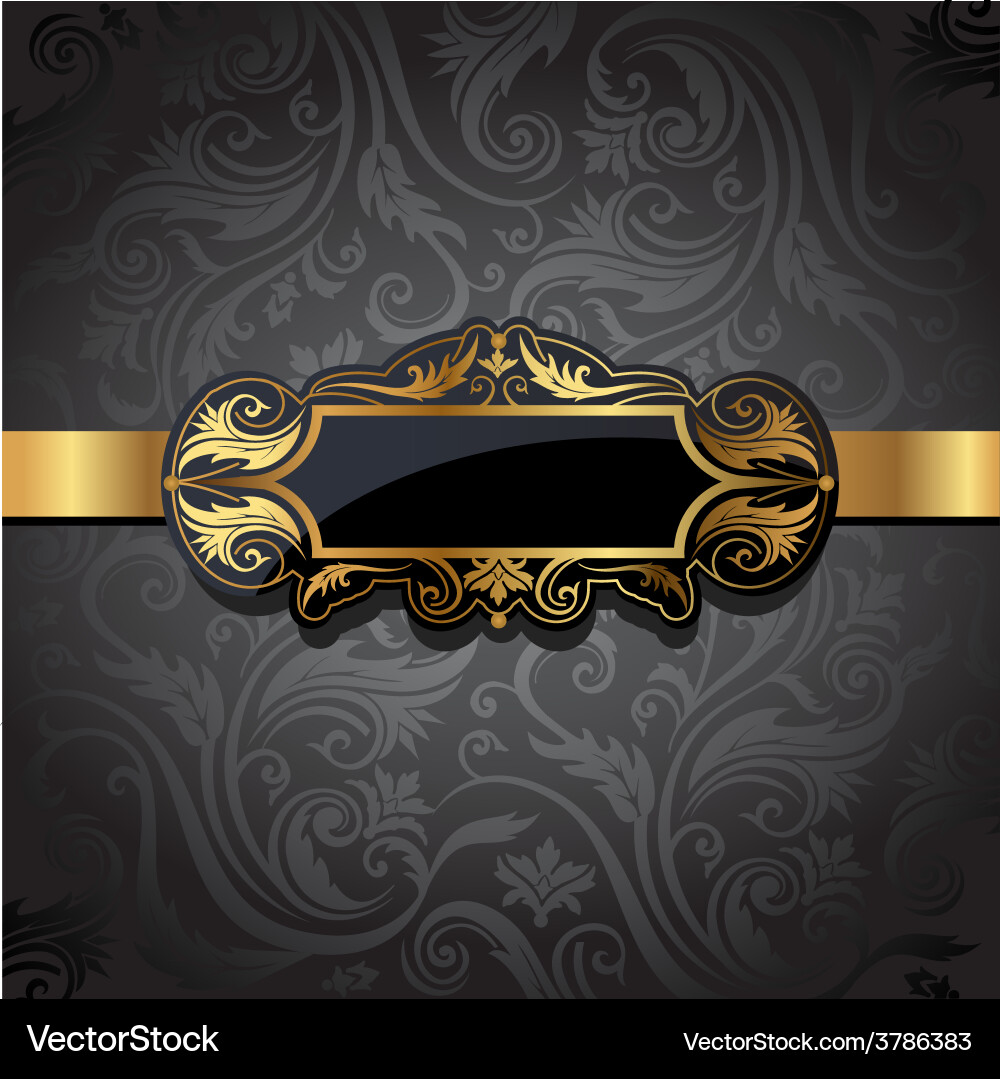 Retro Gold Frames And Labels Vector Clipart