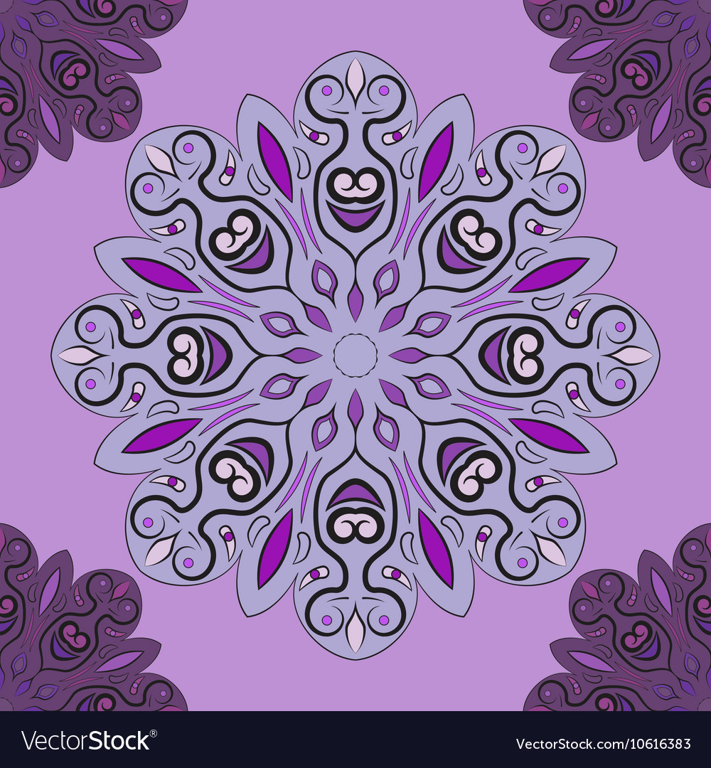 Violet seamless pattern with flowery Royalty Free Vector