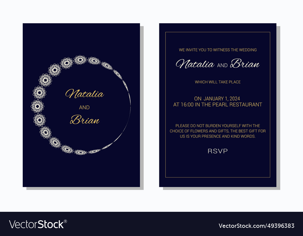 Wedding invitation layout Royalty Free Vector Image