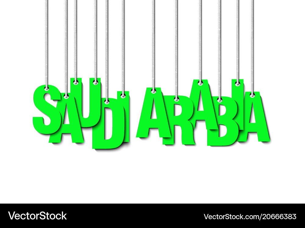 Word saudi arabia hang on ropes Royalty Free Vector Image