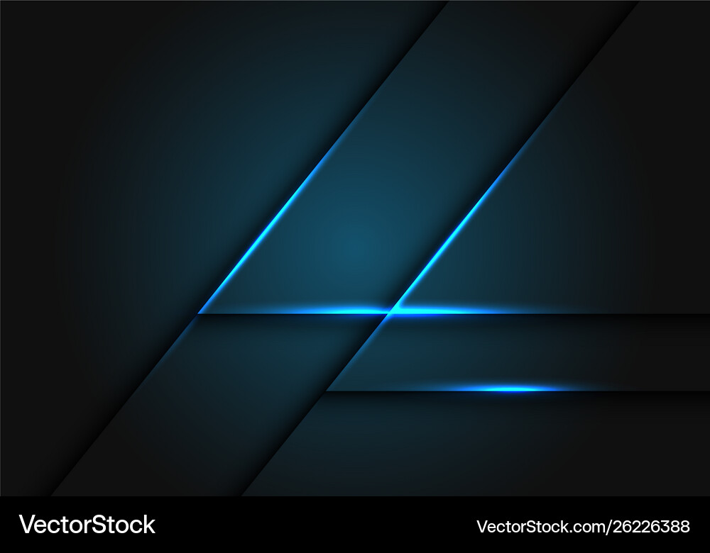 Abstract blue light line on dark grey geometric Vector Image