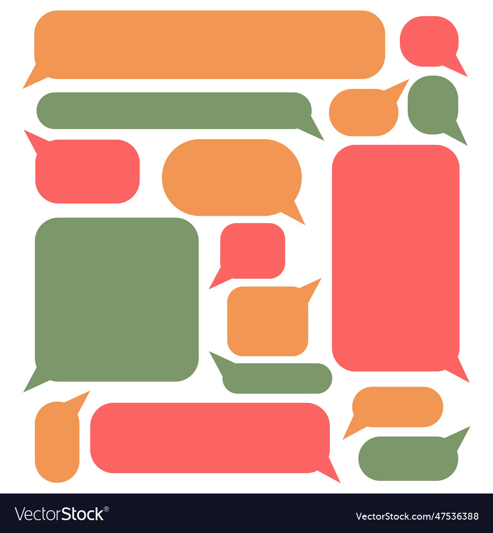 Chat speech bubbles flat icon set Royalty Free Vector Image