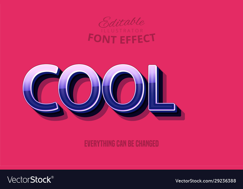 Cool text editable style Royalty Free Vector Image