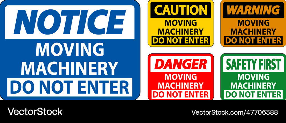 Danger sign moving machinery do not enter Vector Image
