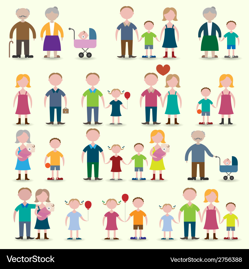 Family icons set Royalty Free Vector Image - VectorStock