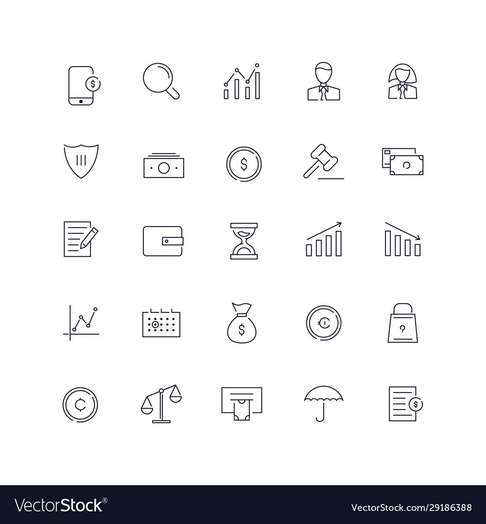 Finance pack web icon batch Royalty Free Vector Image