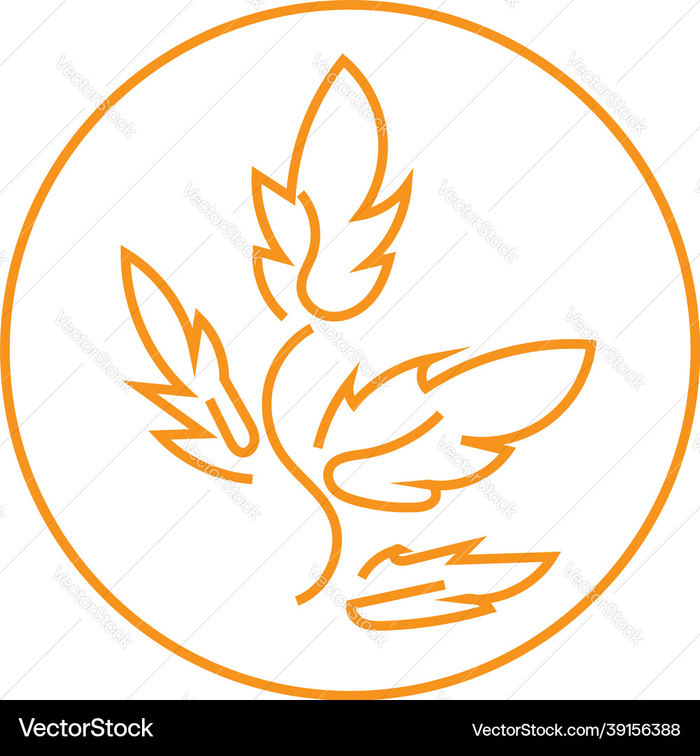 Four brown leaves icon on white background Vector Image
