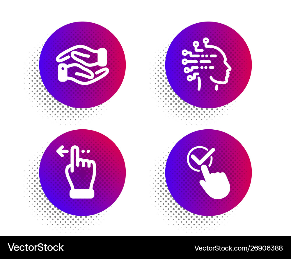 Helping hand artificial intelligence Royalty Free Vector