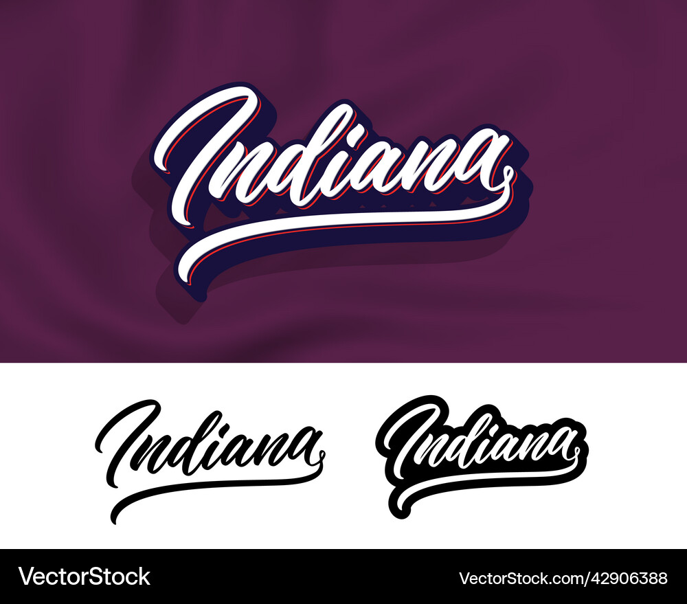 Indiana hand lettering design Royalty Free Vector Image