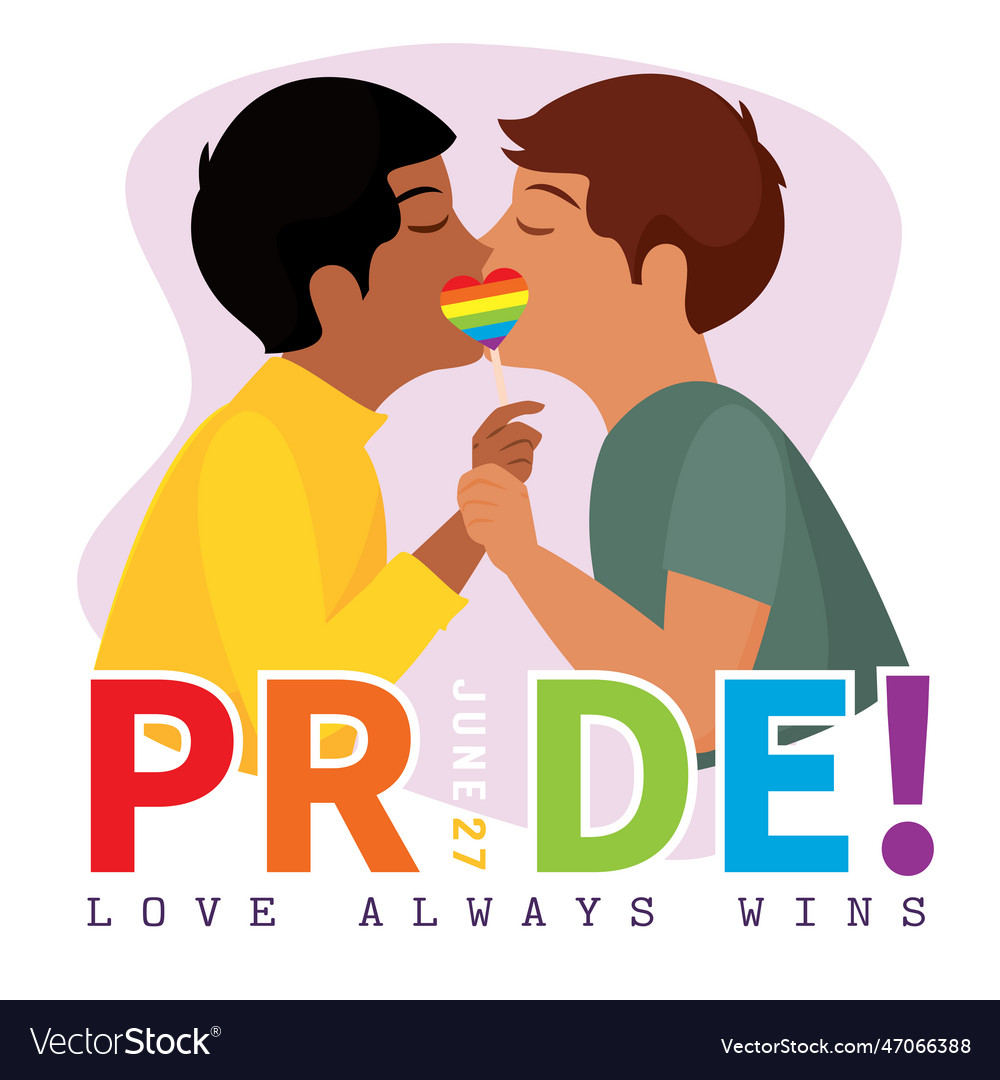 Isolated homosexual couple kissing each other Vector Image Isolated homosexual couple kissing each other Vector Image