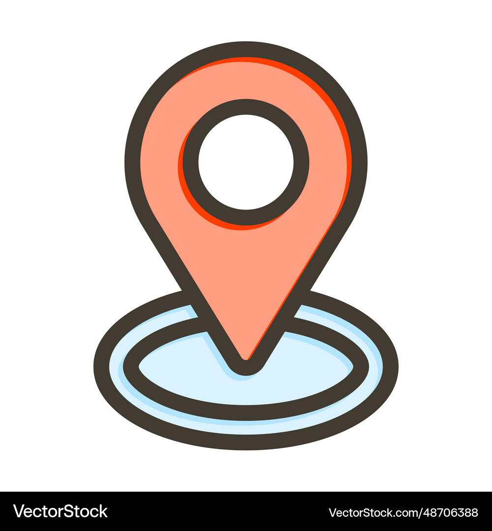 Location marker thick line filled colors icon Vector Image
