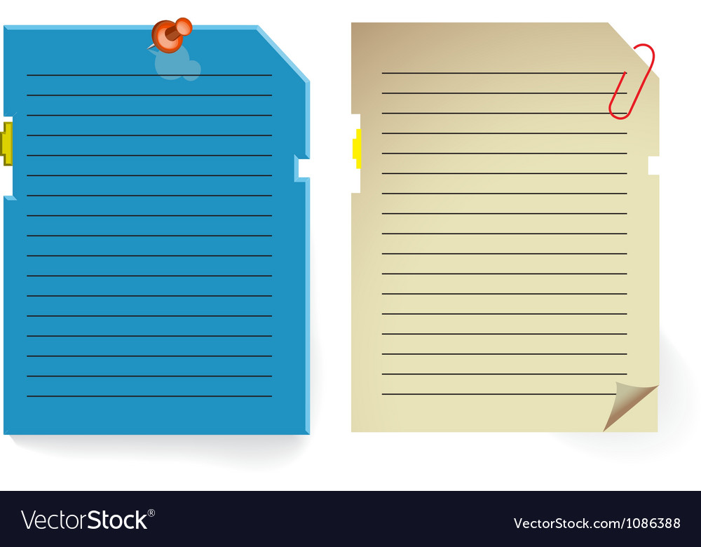 Note paper stylized as pc memory card Royalty Free Vector