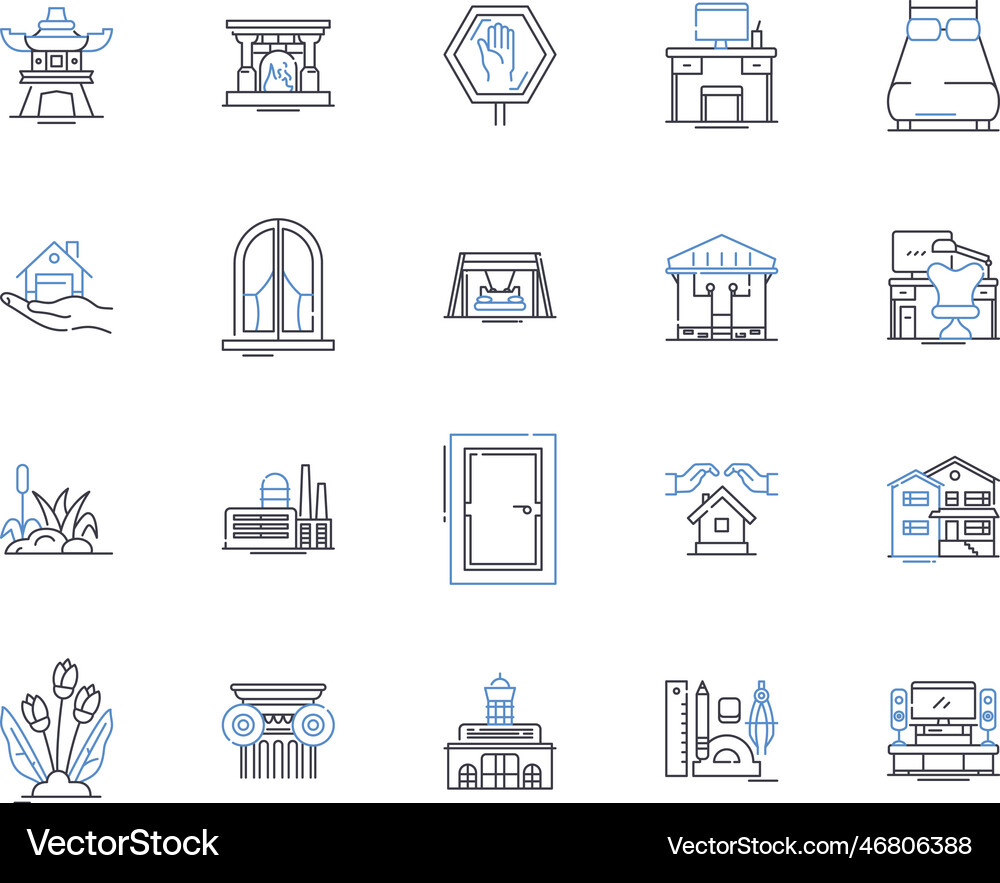 Religious institution line icons collection Vector Image