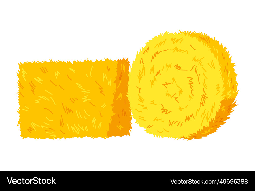 Roll of hay round bales dried haystack Royalty Free Vector
