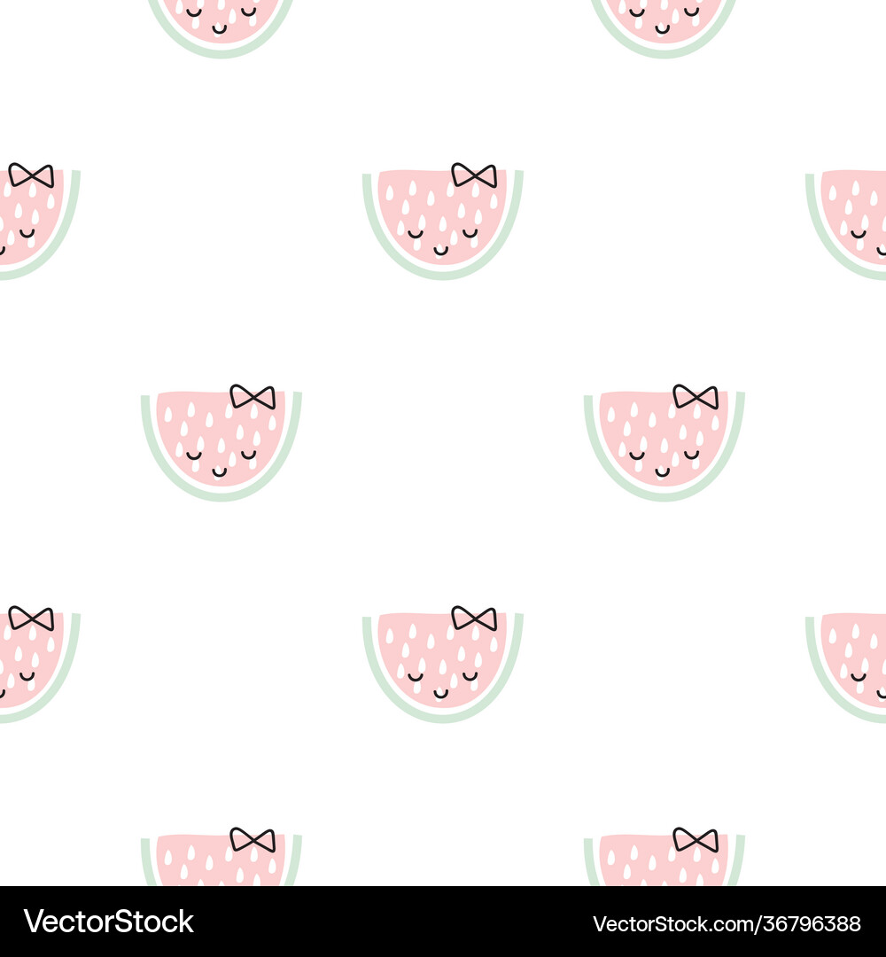 Seamless background with pink watermelon slices Vector Image