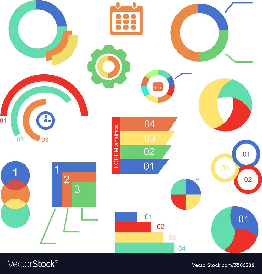 Set of infographics charts and diagrams for your Vector Image