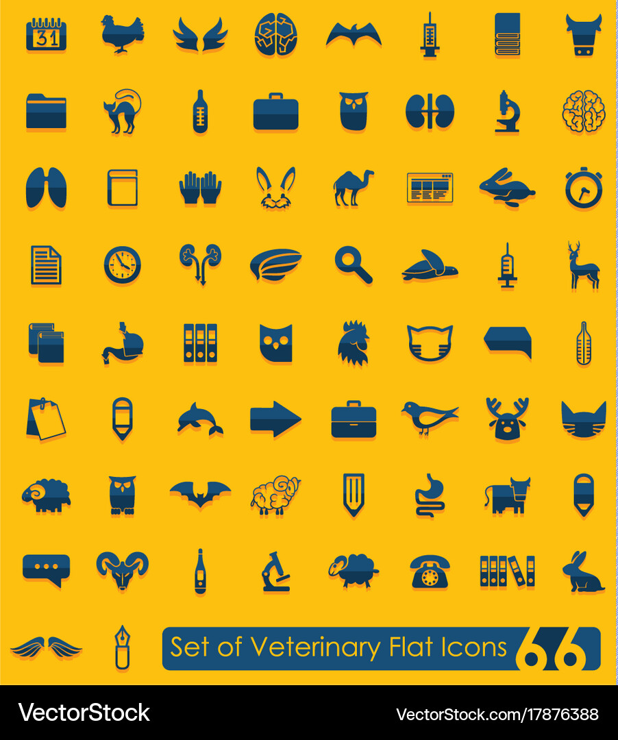 Set of veterinary icons Royalty Free Vector Image