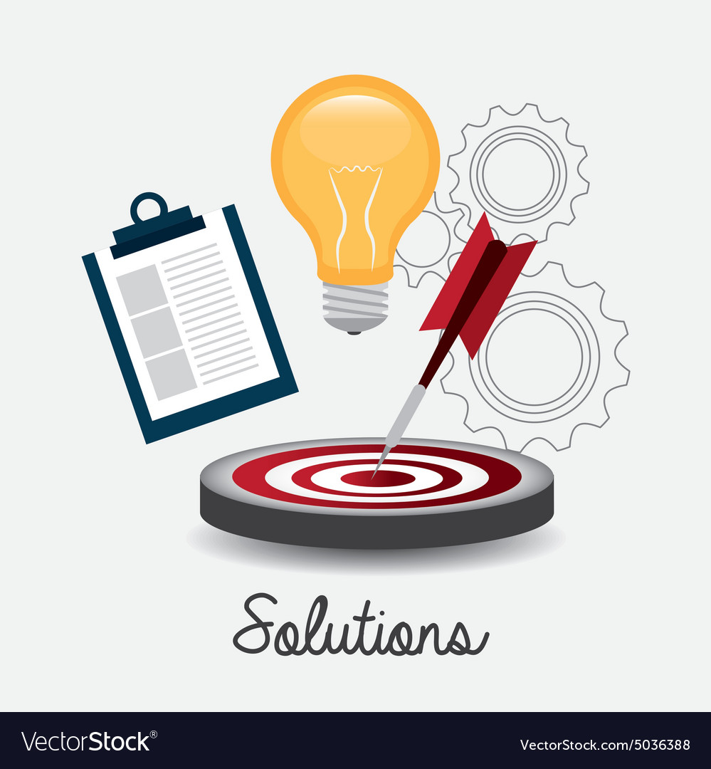Solutions design Royalty Free Vector Image - VectorStock