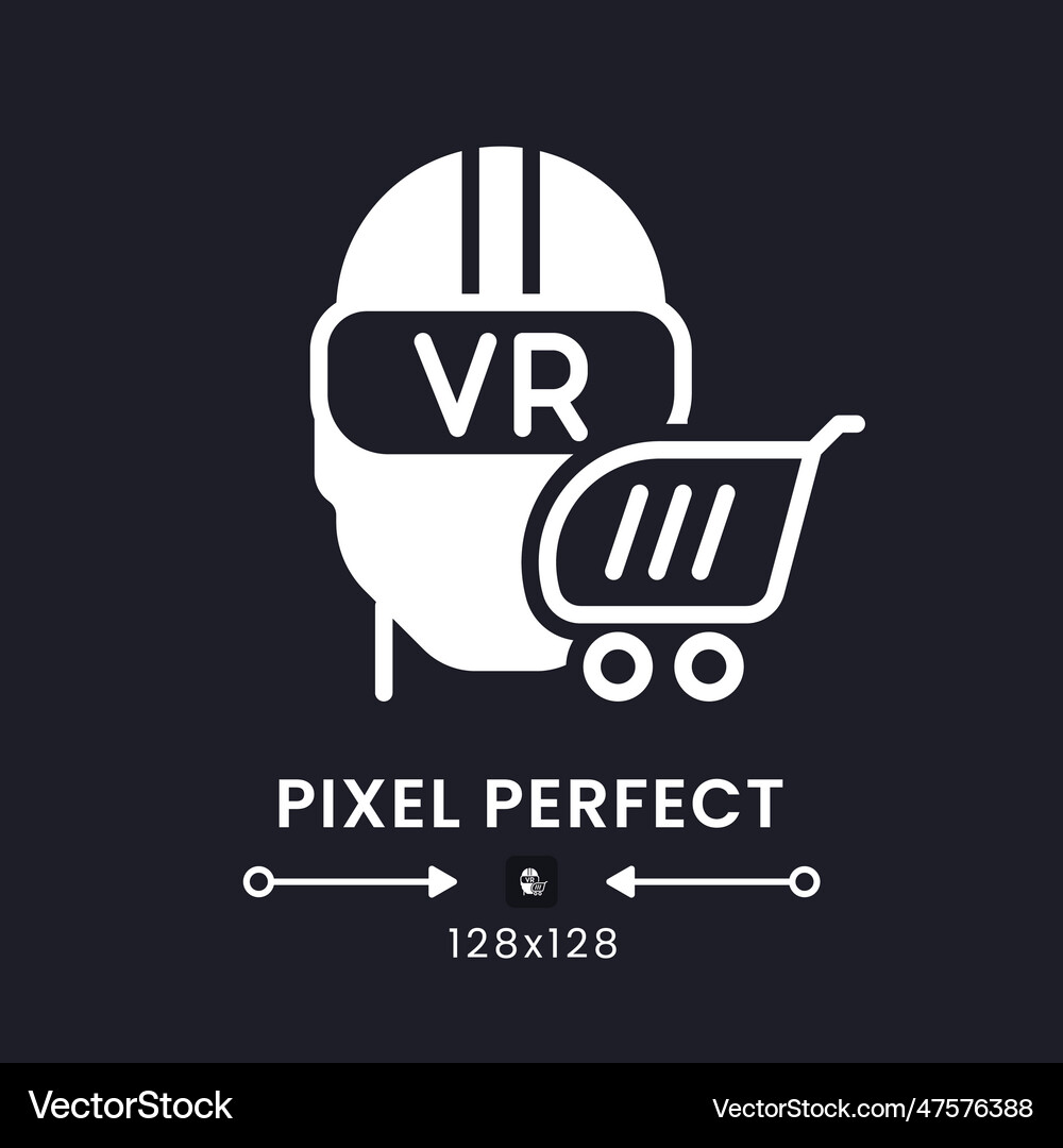 Virtual reality white solid desktop icon Vector Image