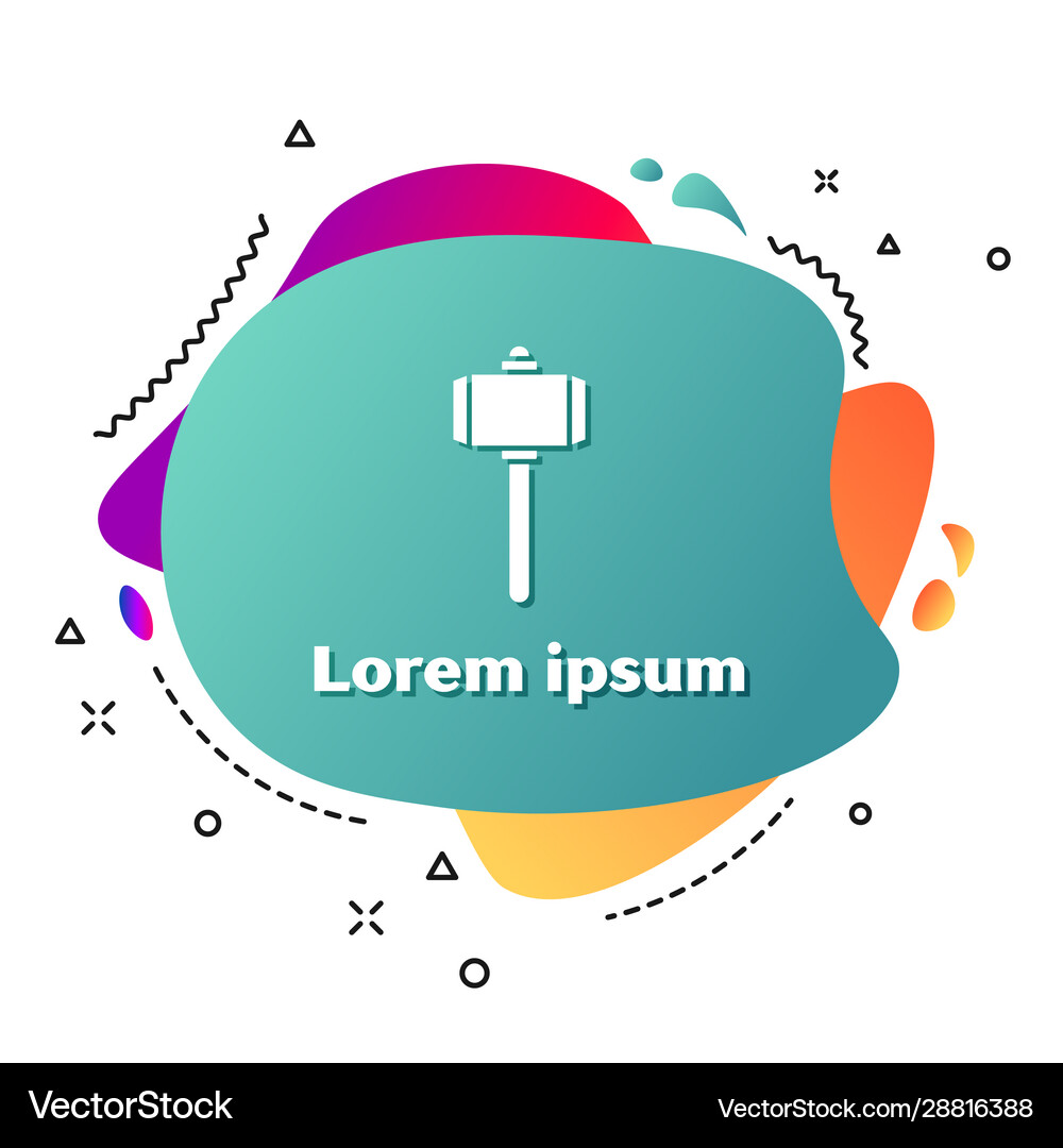 White battle hammer icon isolated on Royalty Free Vector