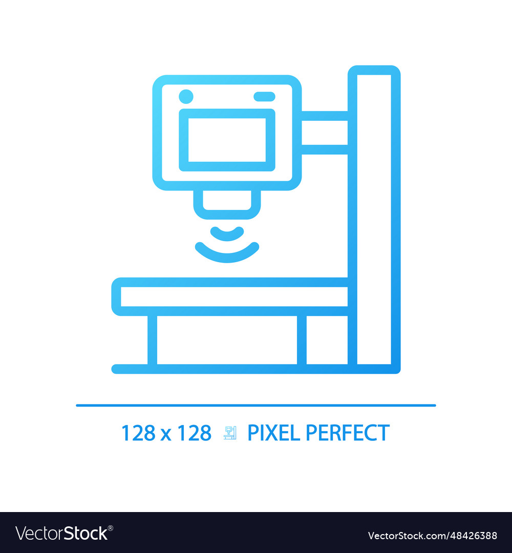 X ray machine pixel perfect gradient linear icon Vector Image